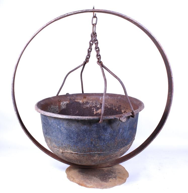 Vintage Cast Iron Cowboy Cooking Pot