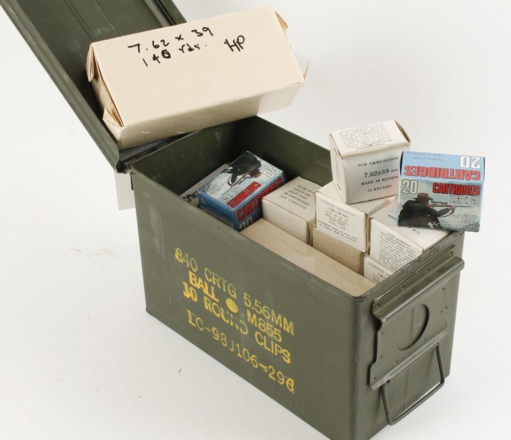 Lot of 7.62x39 Ammo in Ammo Can