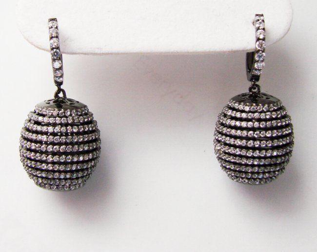 Creation Diamond Dangle Earring 2.45Ct18kB/g Over