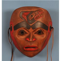 Tsimshian Wolf Crest Mask Carved by Larry Shaw - Alder Wood 9" H. 7 3/4 ...