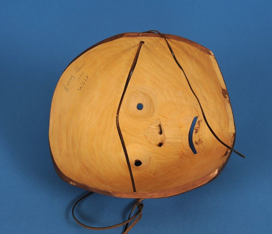 Tsimshian Wolf Crest Mask Carved by Larry Shaw - Alder Wood 9" H. 7 3/4 ...