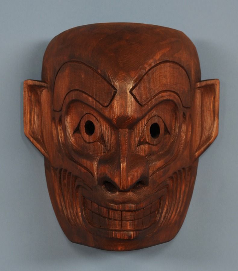 Jack James Bukwus Mask ca. 1970 - Gilford Island, B.C. 9 1/4" H. 8 1/2 ...
