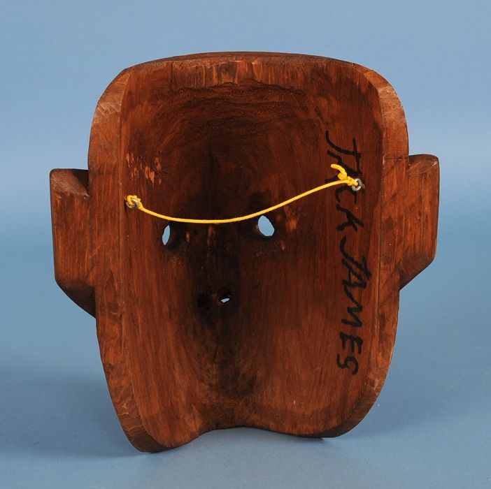 Jack James Bukwus Mask ca. 1970 - Gilford Island, B.C. 9 1/4" H. 8 1/2 ...