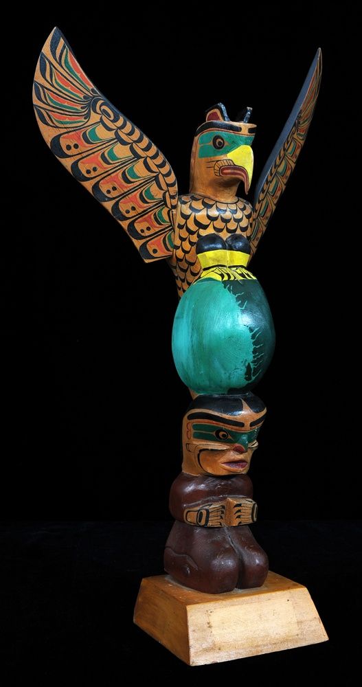 Ellen Neel Carved "Totem World" Totem Signed Her Potlatch Name ...