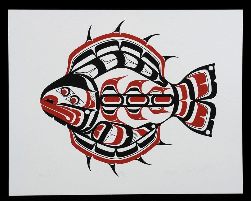 Three George Hunt Jr. Artist Proofs; "Moon" 16 1/2"x 17", "Halibut" 15 ...