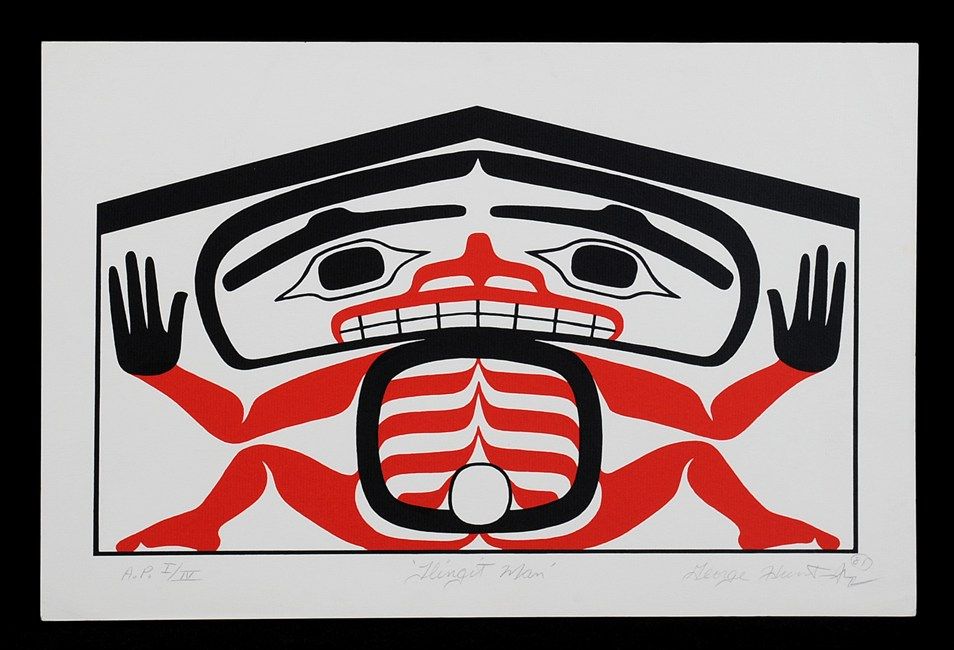 Three George Hunt Jr. Artist Proofs; "Moon" 16 1/2"x 17", "Halibut" 15 ...