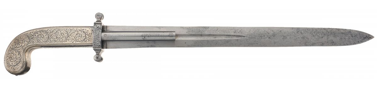 Unique European Double Barreled Sword Percussion Pistol with Finely ...