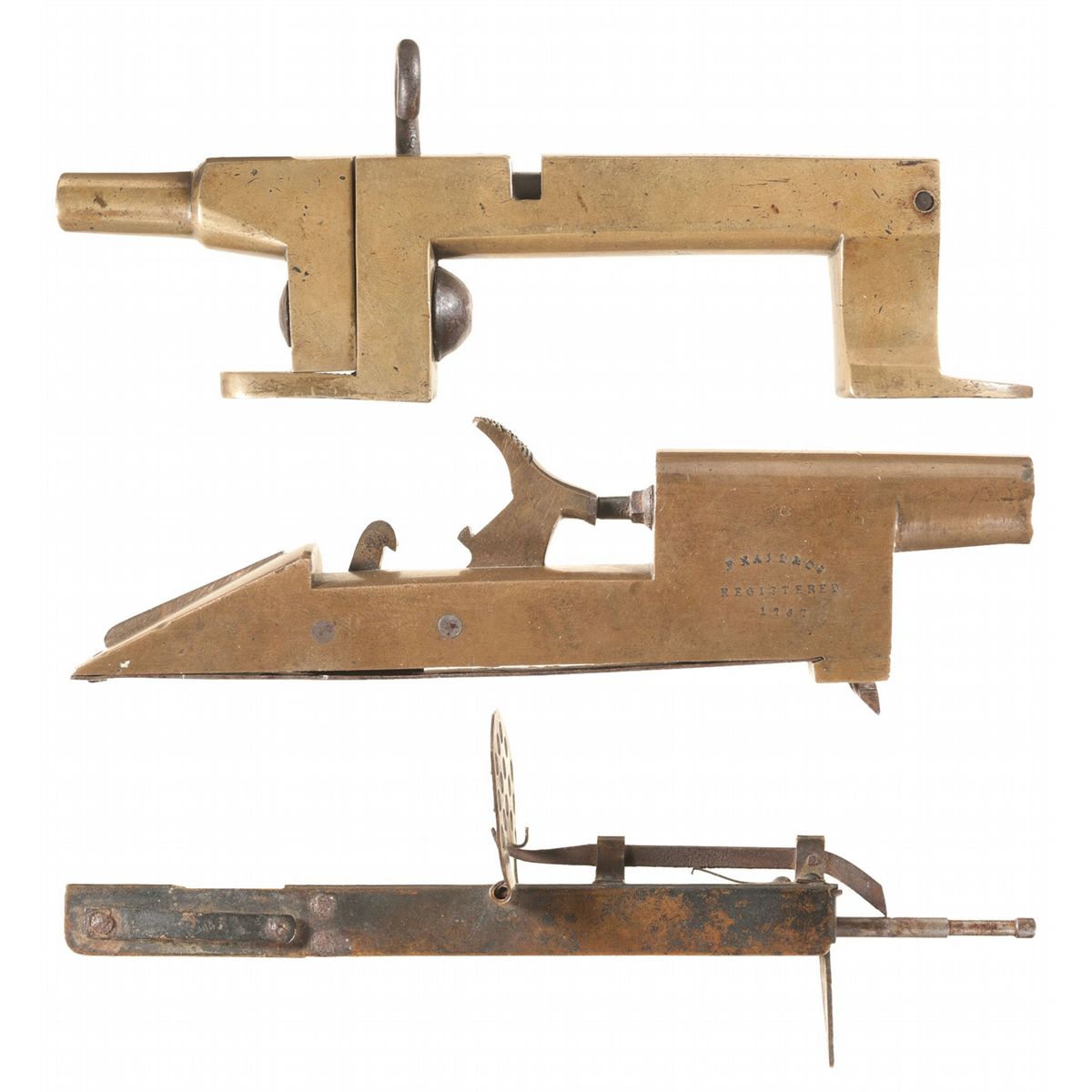 Collector's Lot of Two Unique Antique Percussion Alarm Guns and One ...