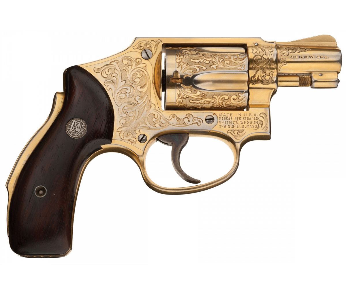 Rare Gold Plated Engraved Smith & Wesson Pre-Model 40 Centennial Double ...