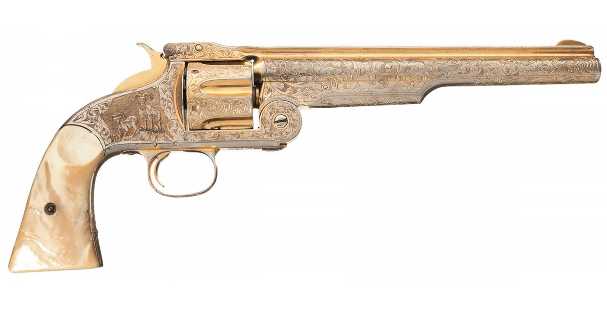 Engraved Gold Finish Smith & Wesson First Model American Transition ...