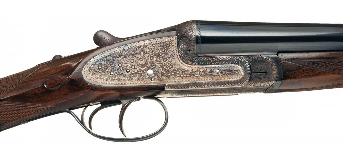 Engraved Ugartechea 12 Gauge Side by Side Side lock Shotgun