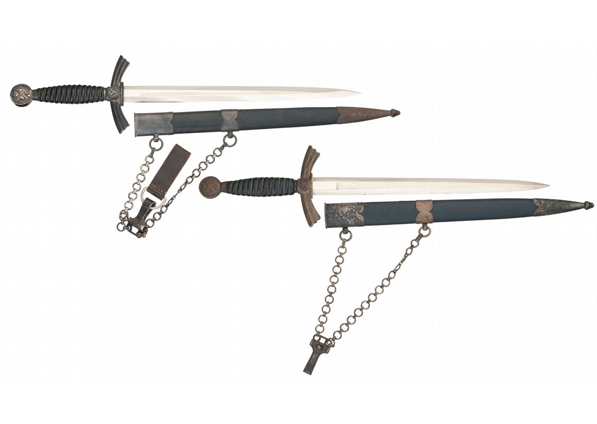 Two First Model Luftwaffe Daggers with Sheaths and Hangers