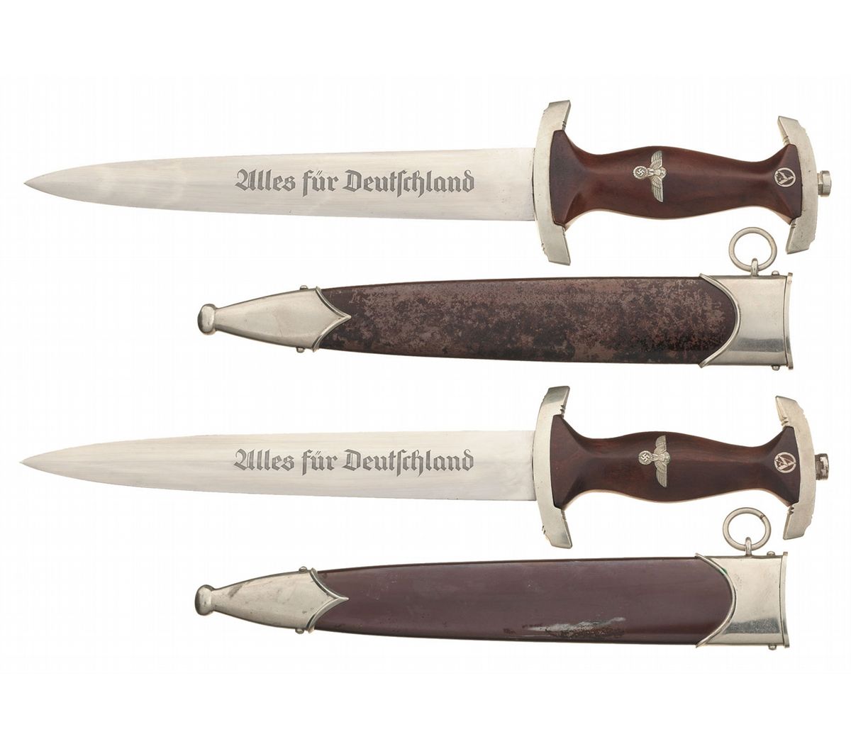 Two World War II Nazi SA Daggers with Sheaths