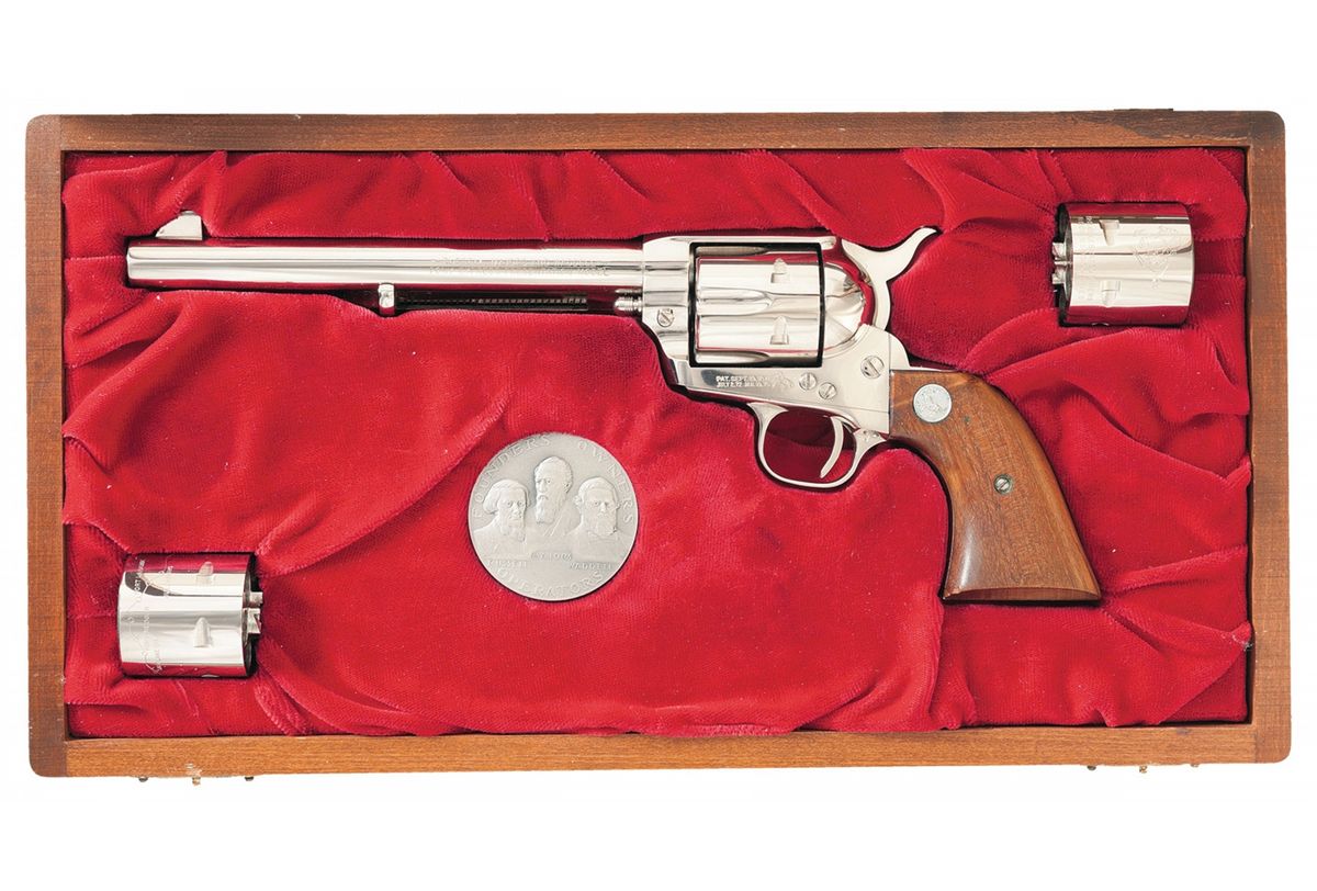 Nickel Plated Pony Express Commemorative Colt Peacemaker Single Action ...