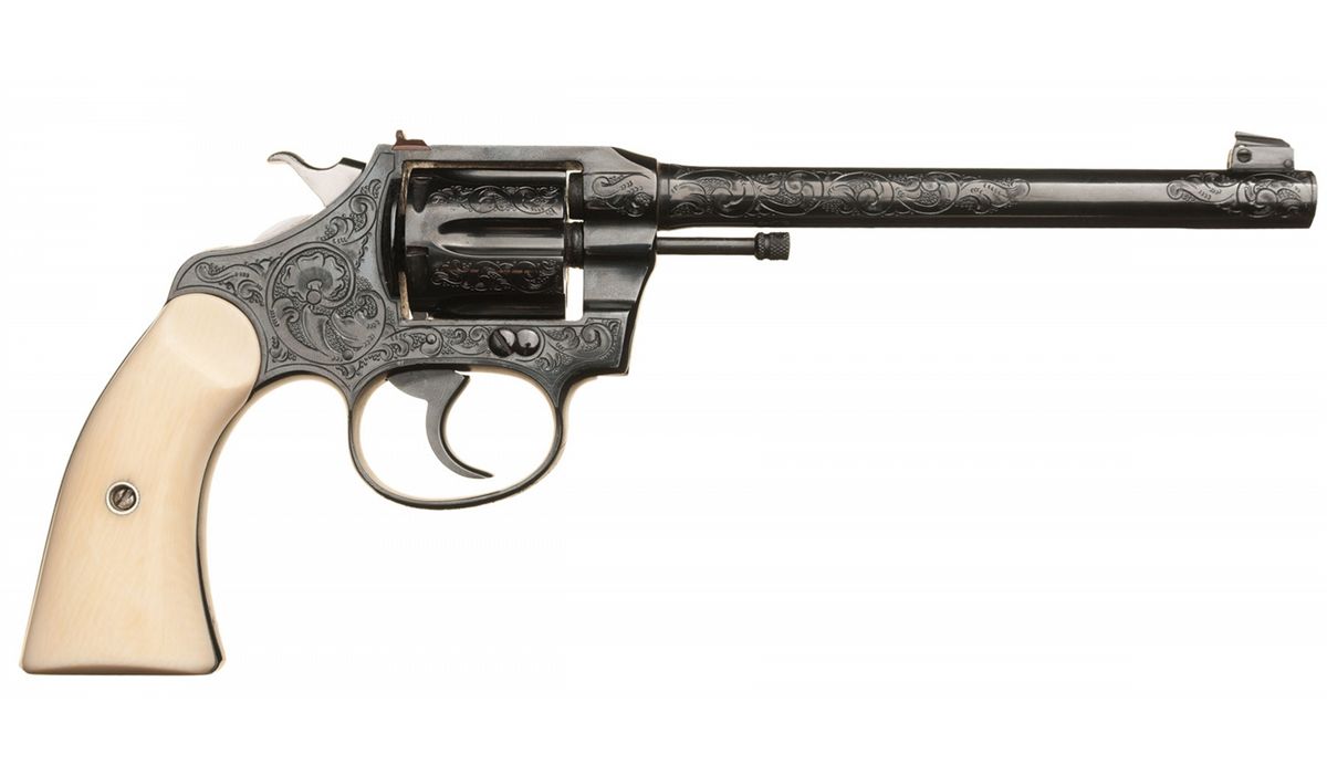 Engraved Colt Police Positive Target 22 WRF Double Action Revolver with ...