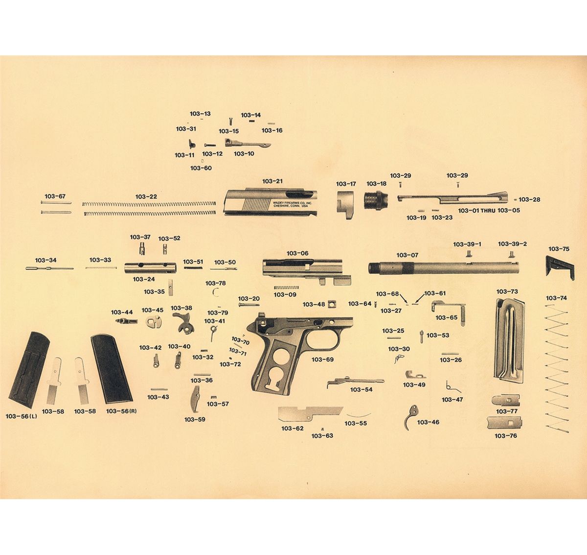 Desirable Wildey Semi-Automatic Pistol with Extra Magazine and Display Case