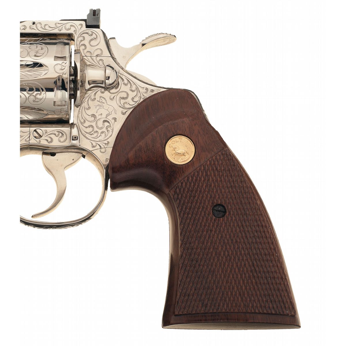 Factory Engraved Nickel Plated Colt Python Double Action Revolver with ...