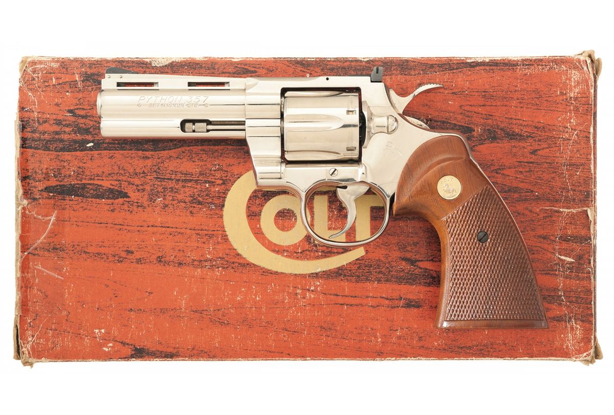 Desirable Nickel Plated Colt Python Double Action Revolver with ...