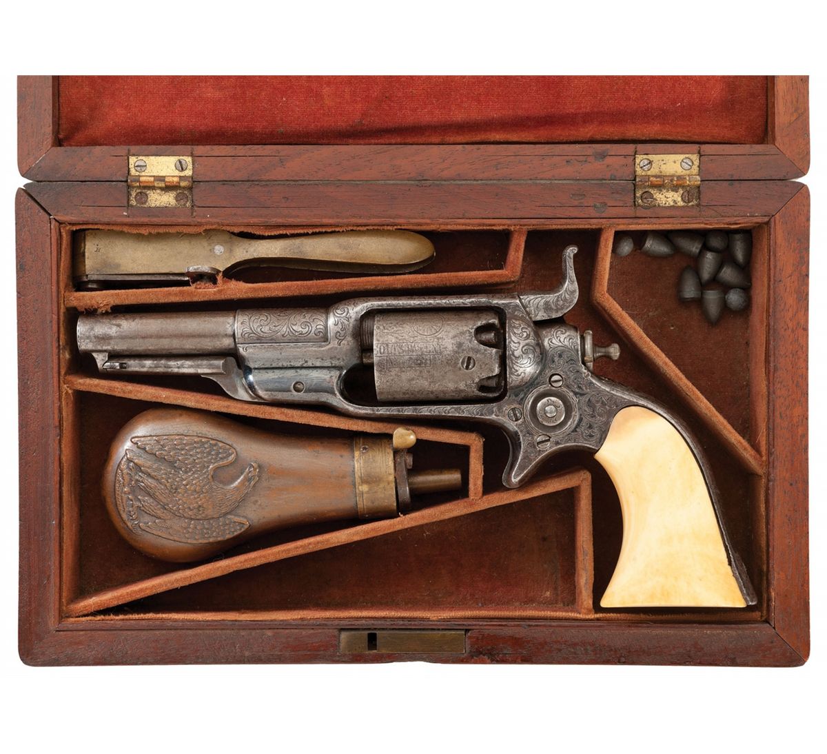 Desirable Cased Factory Engraved and Inscribed Colt Model 1855 Root ...