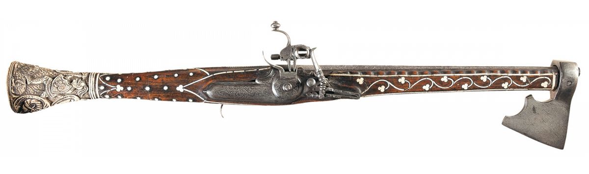 Unidentified Documented Wheelock Battle Axe Carbine with Extensive Bone ...