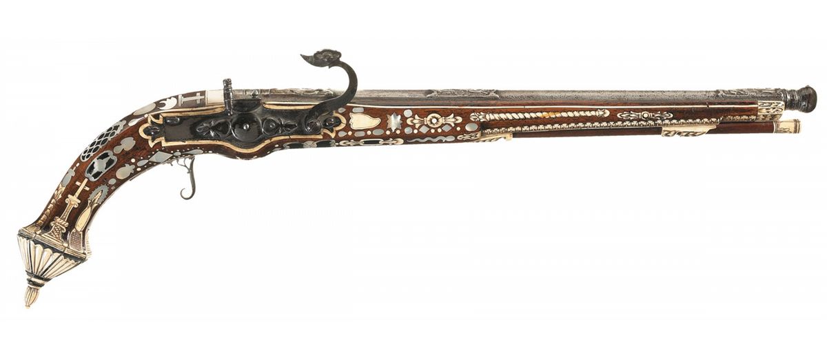Attractive Unidentified Matchlock Pistol with Ivory, Mother of Pearl ...