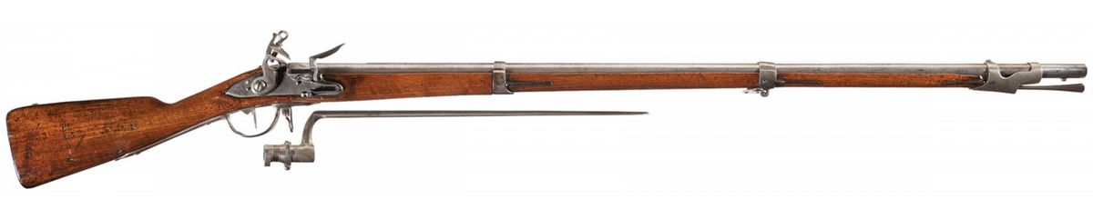 18th Century French Military Flintlock Musket with Bayonet