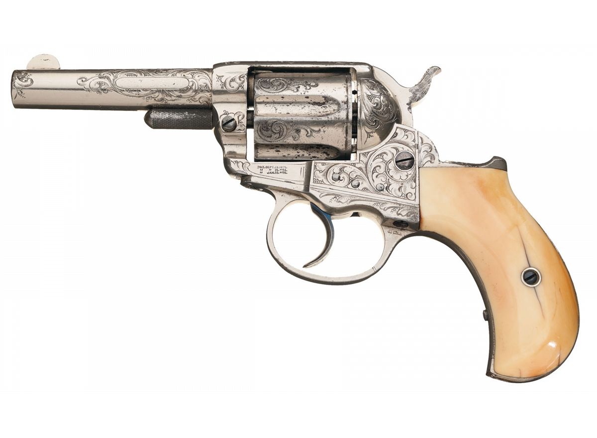New York Engraved Colt Model 1877 Lightning Ejectorless Etched Panel DA ...