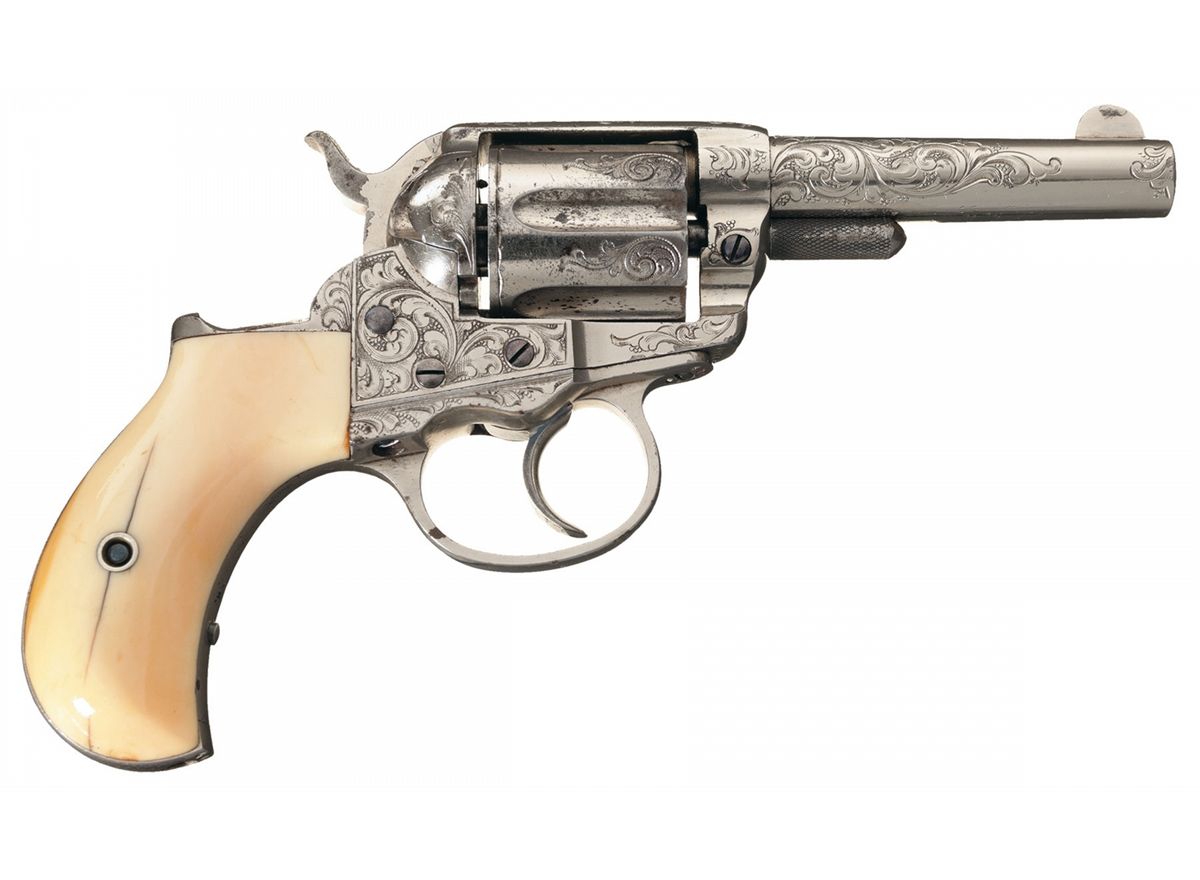 New York Engraved Colt Model 1877 Lightning Ejectorless Etched Panel DA ...