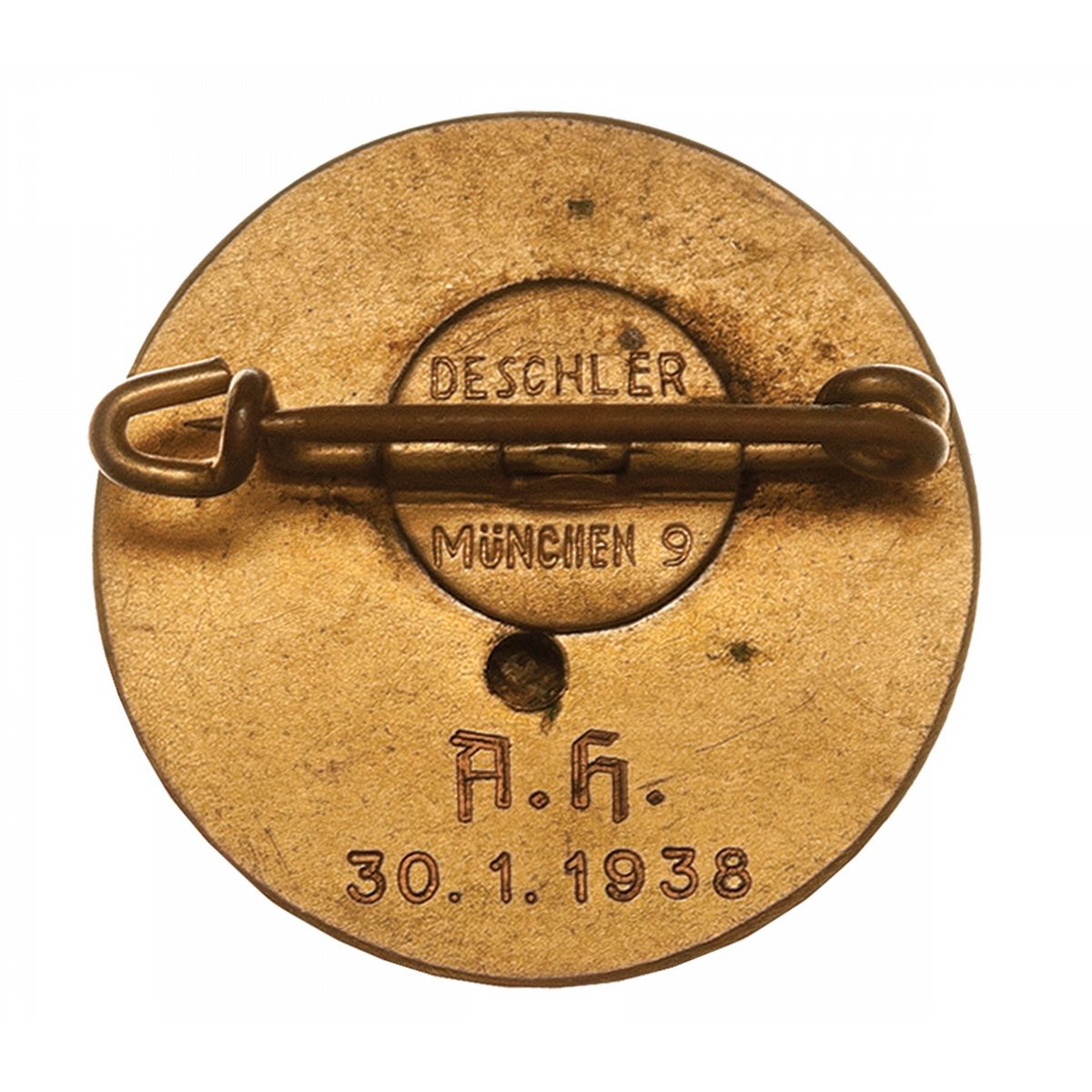 Rare Set of Two Nazi N.S.D.A.P. Golden Party Badges with Matching ...