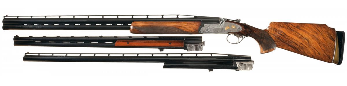 Excellent Engraved and Gold Inlaid Renato Gamba Daytona Three Barrel ...