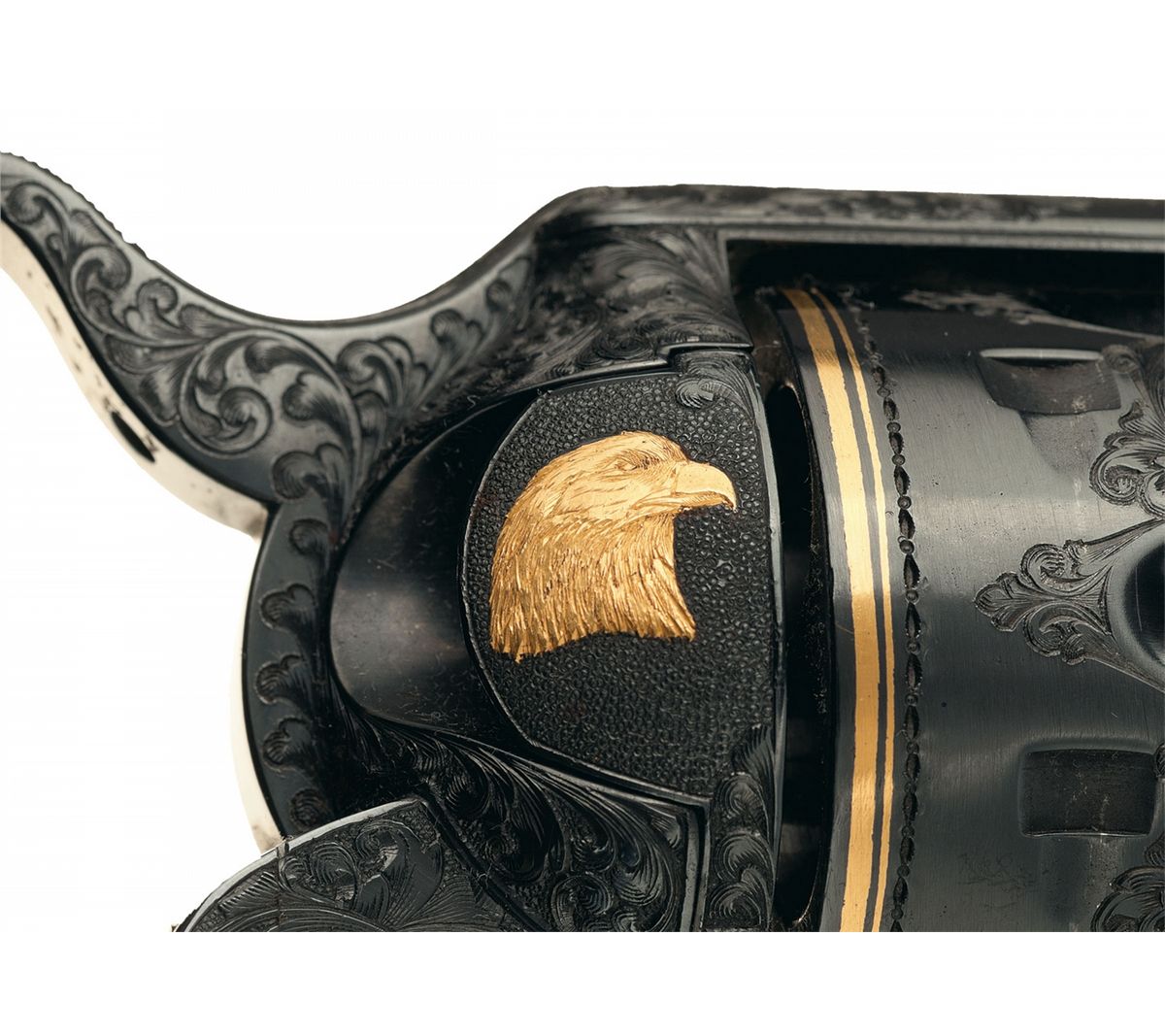 Master Engraved and Raised Relief Gold Inlaid Black Powder Colt Single ...
