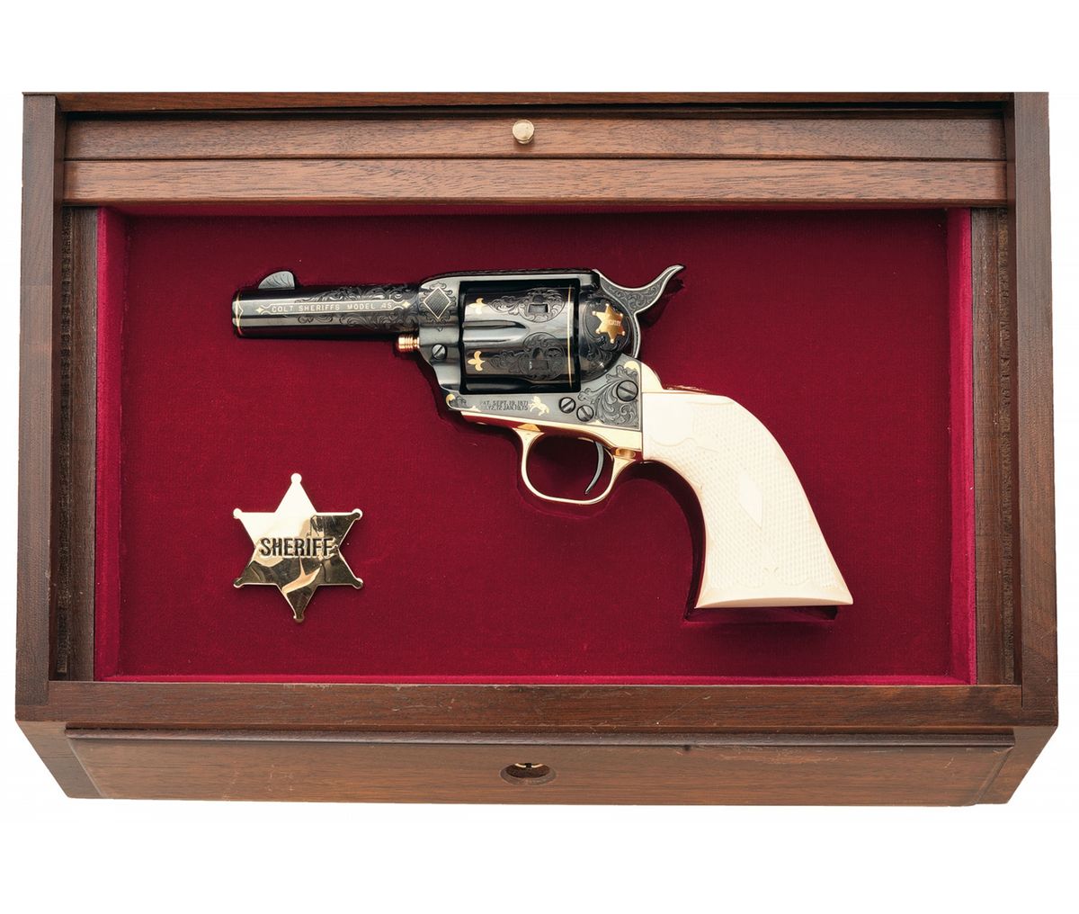 Exceptional Cased Factory Master George Spring Engraved Gold Inlaid ...