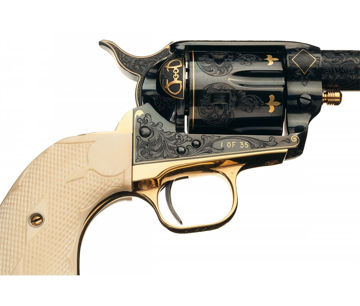 Exceptional Cased Factory Master George Spring Engraved Gold Inlaid ...