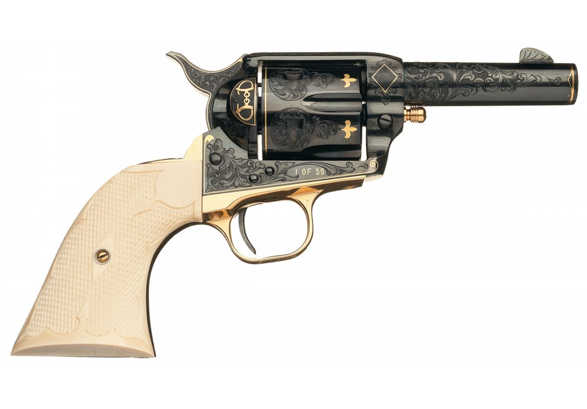 Exceptional Cased Factory Master George Spring Engraved Gold Inlaid ...