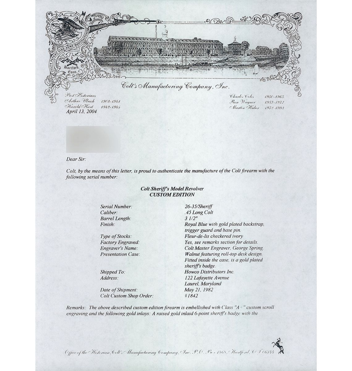 Exceptional Cased Factory Master George Spring Engraved Gold Inlaid ...