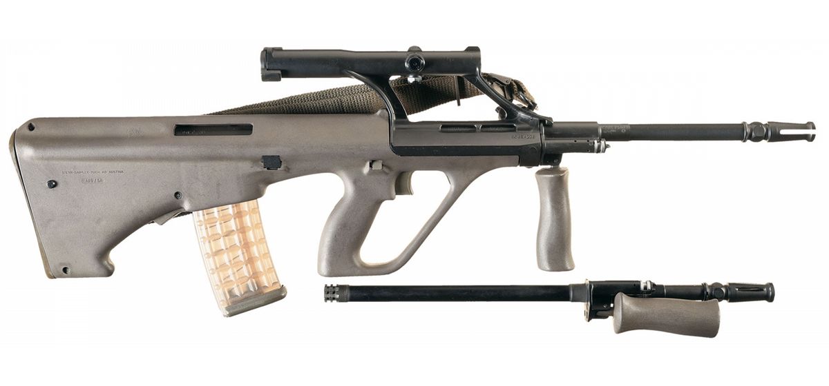 Steyr AUG/SA Semi-Automatic Rifle with Integral Scope, Extra Magazines ...