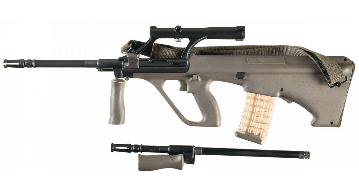 Steyr AUG/SA Semi-Automatic Rifle with Integral Scope, Extra Magazines ...