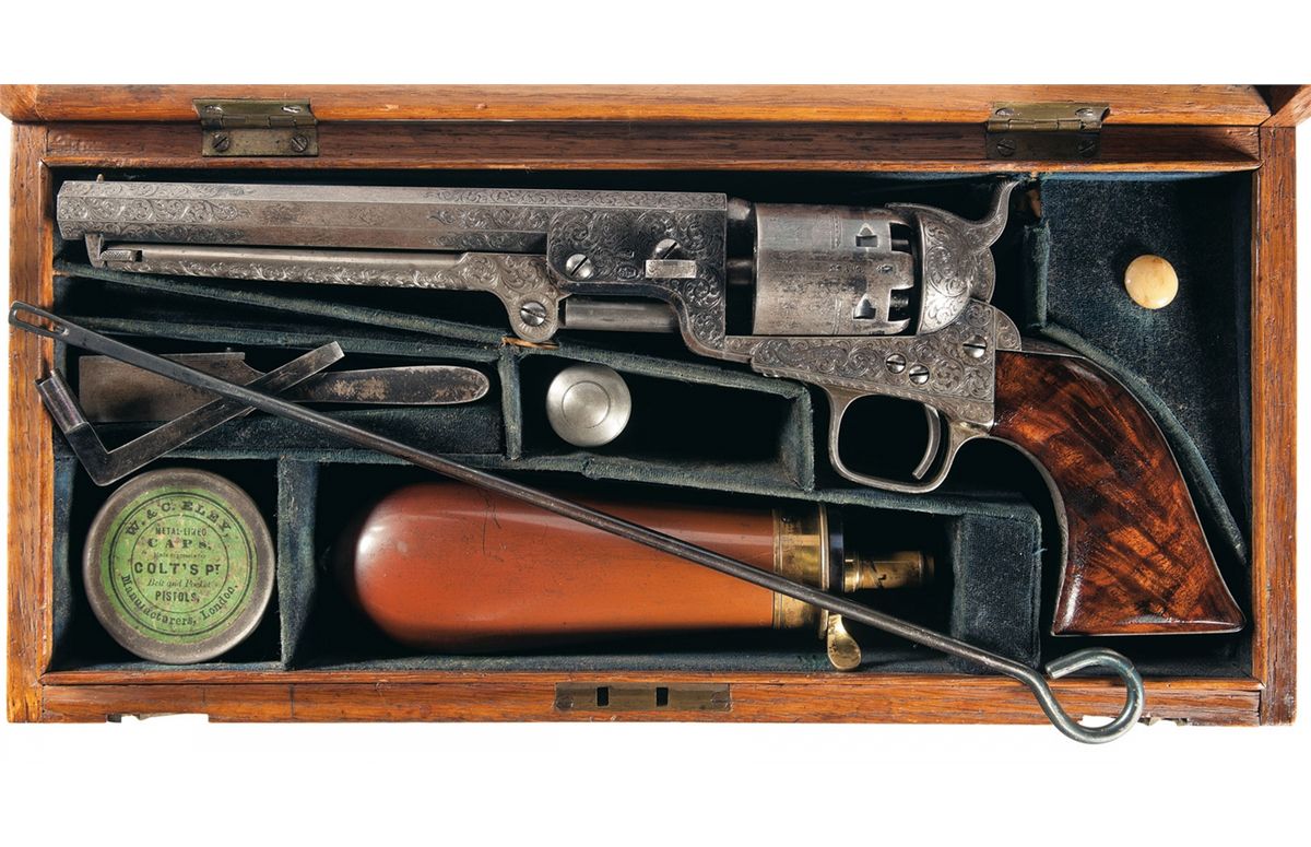 Extraordinary Deluxe Factory Exhibition Engraved Cased Colt London ...