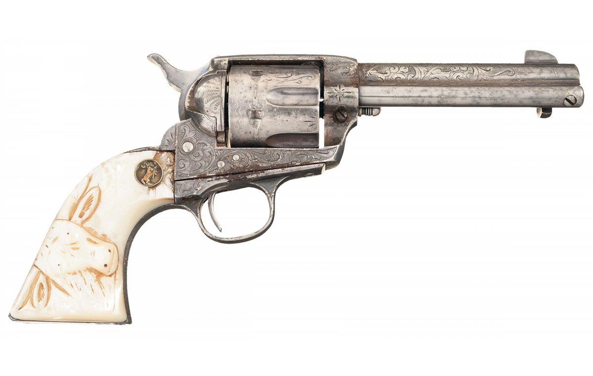 Factory Engraved Silver Plated Colt Single Action Army Revolver with ...