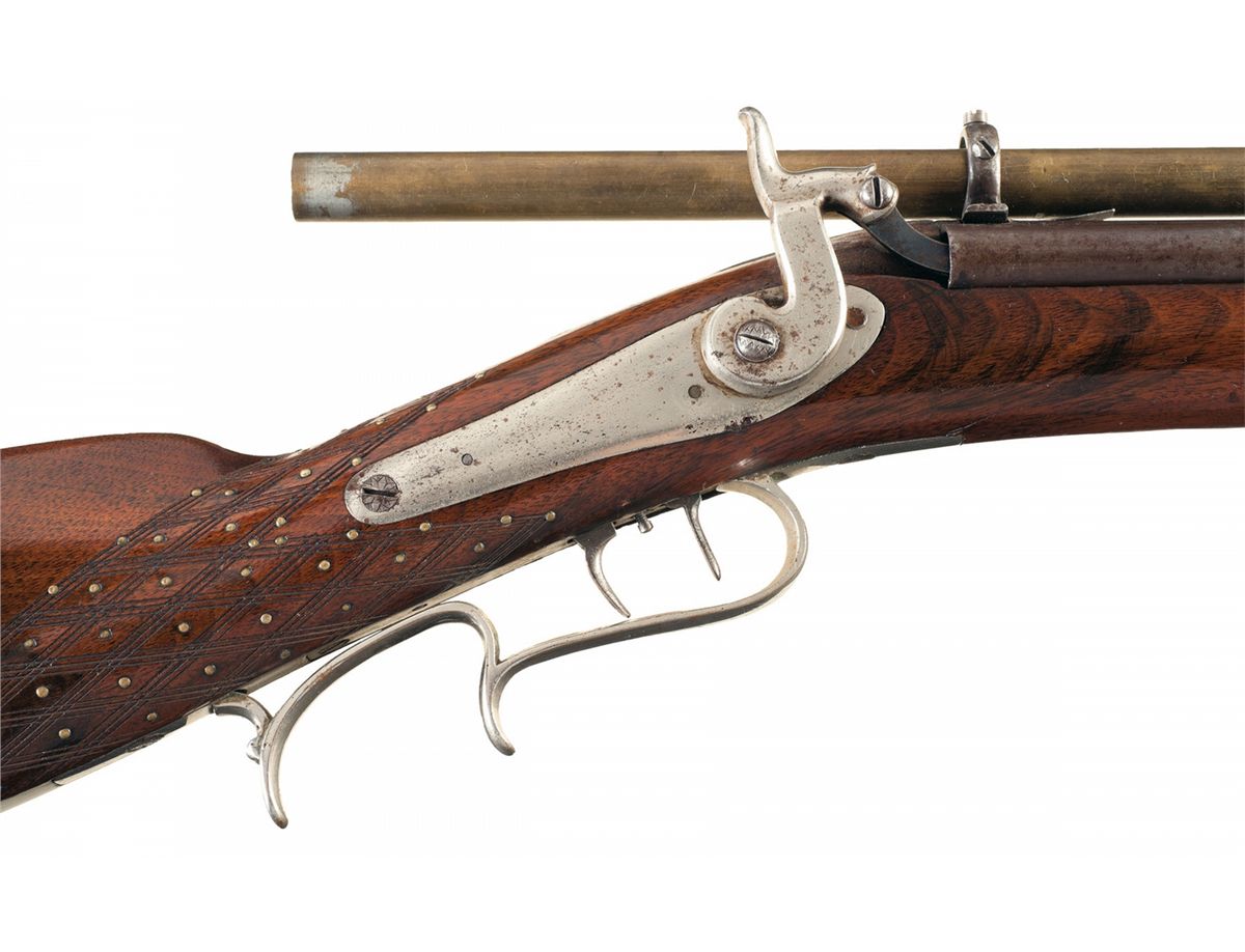 Rare American J. Bandle Cincinnati Ohio Marked Percussion Gallery Rifle ...