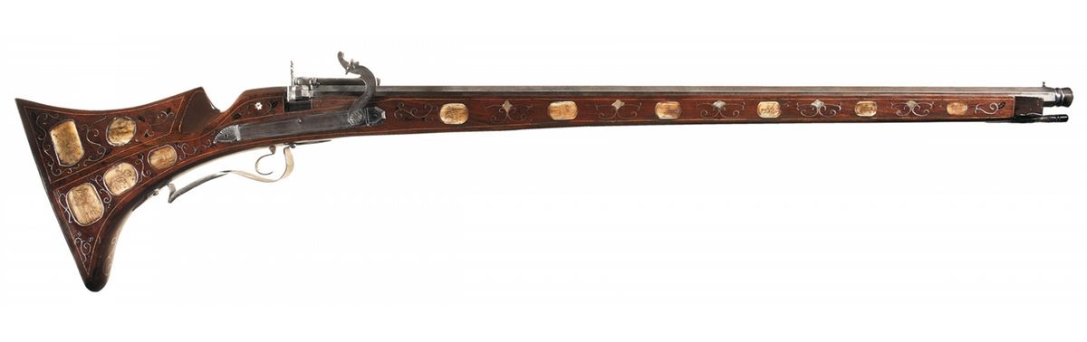 Massive Victorian Matchlock Musket with Extensive Scrimshaw Panel ...