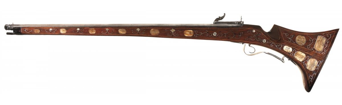 Massive Victorian Matchlock Musket with Extensive Scrimshaw Panel ...