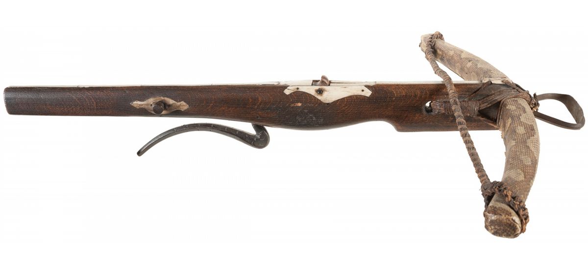 Victorian Crossbow with Bone and Snakeskin Accents, Matching Quiver and ...