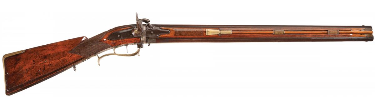 Swivel Breech Superposed Double Barrel Percussion Jaeger Rifle