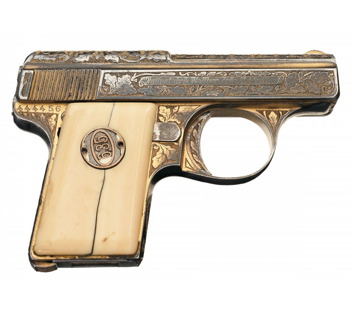 Scarce Factory Engraved and Gold Plated Walther Model 9 Semi-Automatic ...