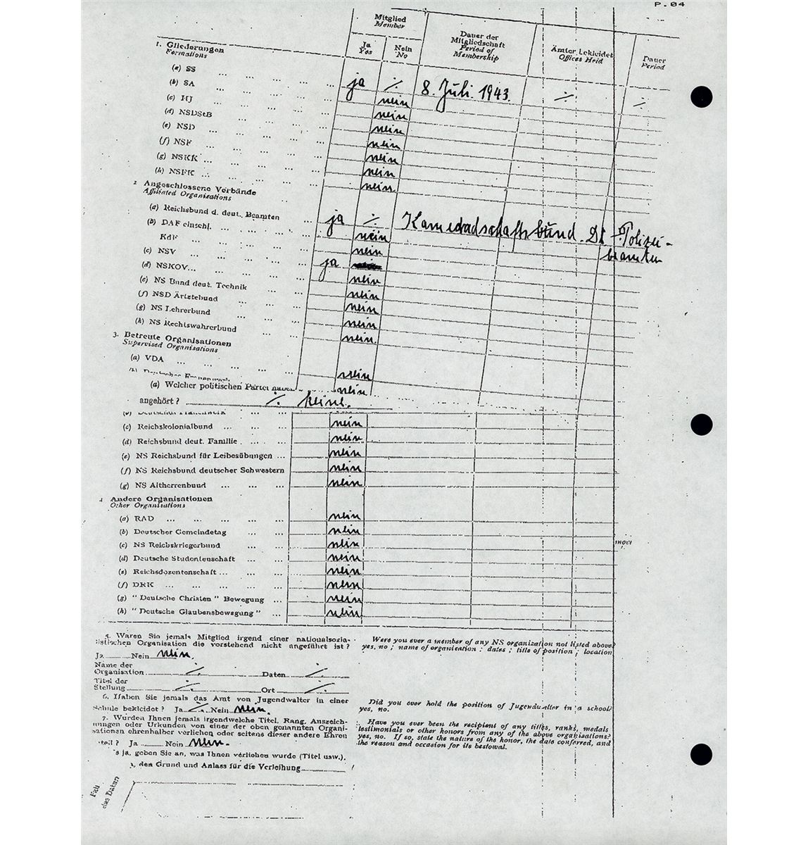 Documented Historic World War II Nazi "SS Police Officer" Engraved ...