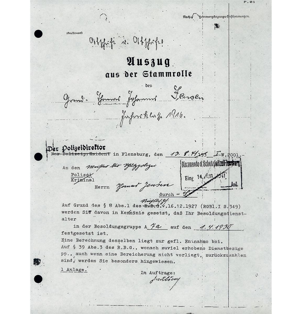 Documented Historic World War II Nazi "SS Police Officer" Engraved ...