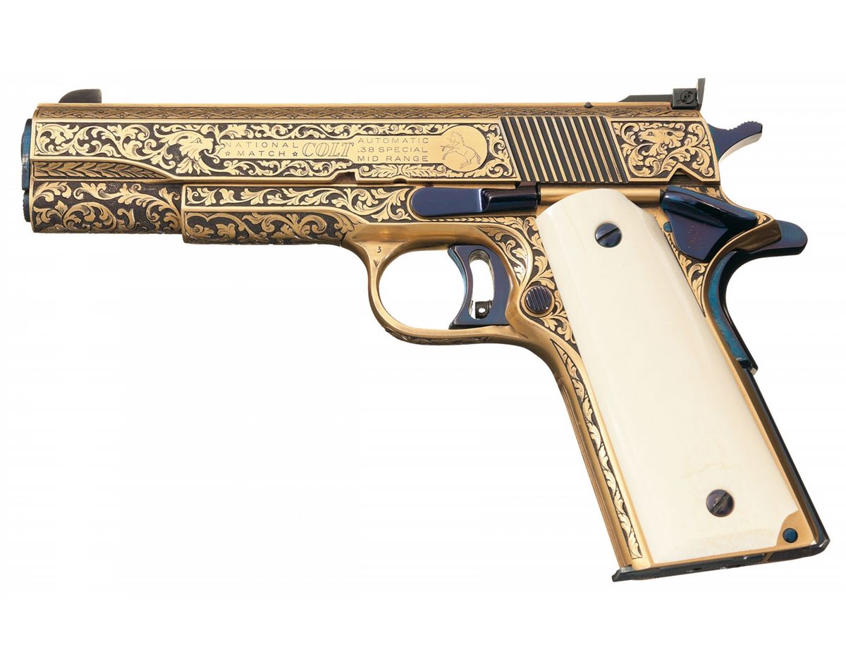 Extraordinary Master Engraver H.Q. Acevedo Signed Relief Engraved Gold ...