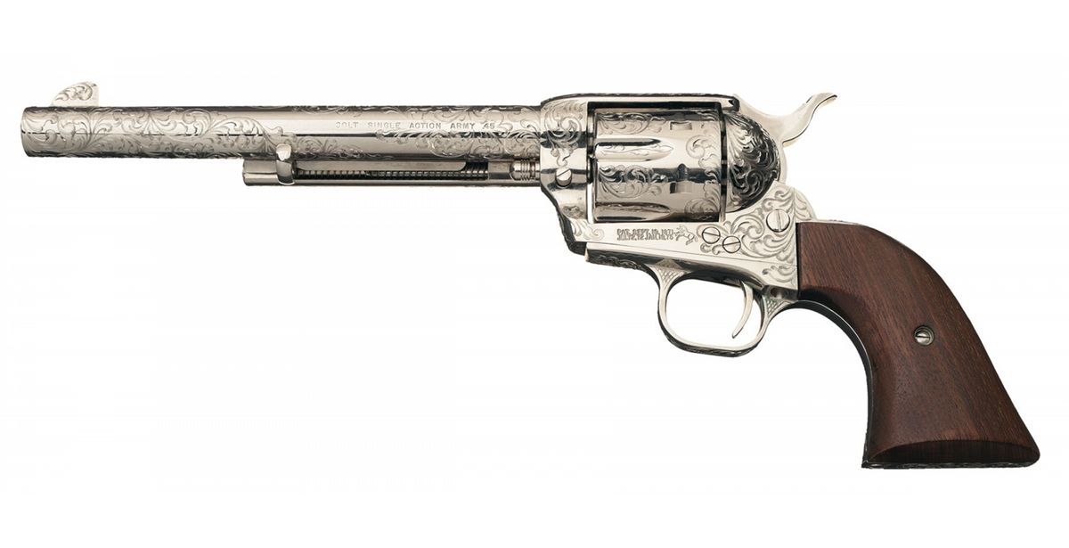 Factory Engraved Nickel Plated Colt Third Generation Single Action Army ...