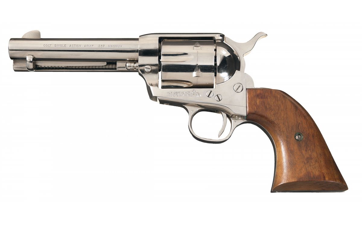 Nickel Plated Second Generation Colt Single Action Army Revolver with ...
